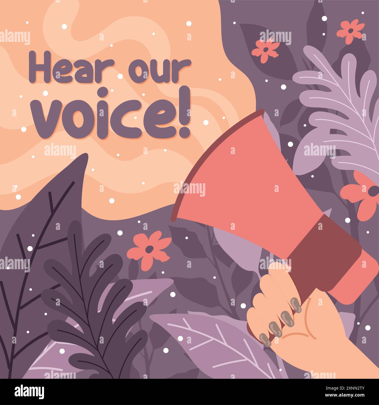 female empowerment Hear our voice poster Vector Stock Vector Image ...