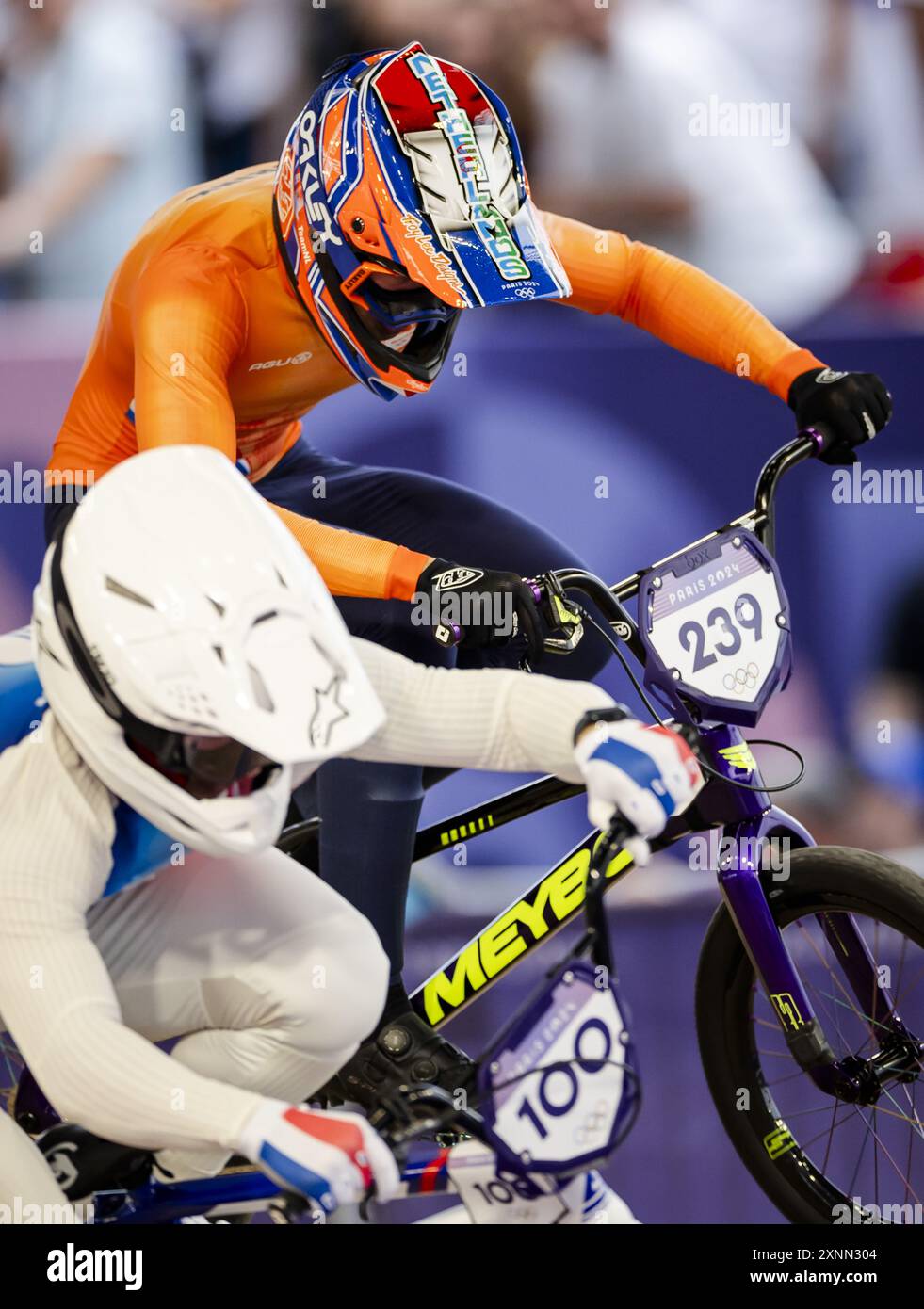 PARIS - Jaymio Brink in action during the BMX quarter finals at the ...