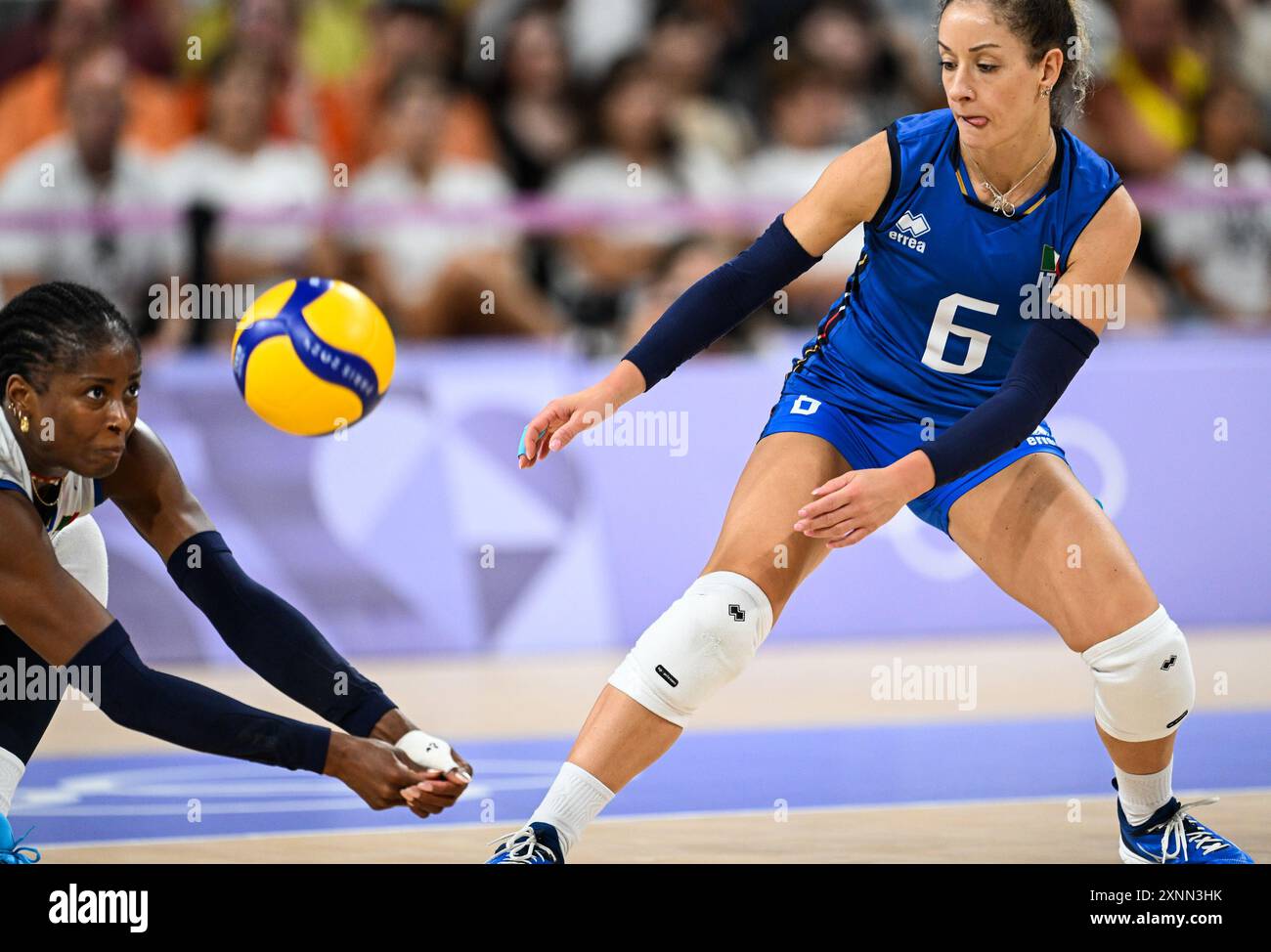 Paris, France. 30th July, 2024. Myriam Fatime Sylla (L) of Italy ...