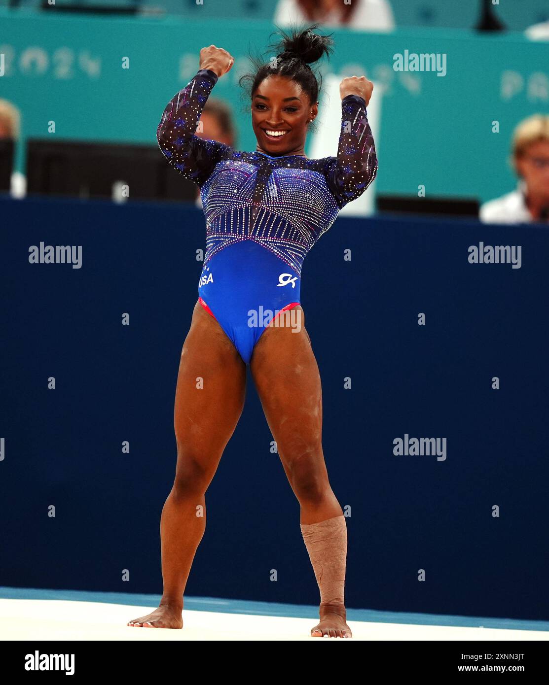 USA's Simone Biles performs her floor routine during the Women's All ...