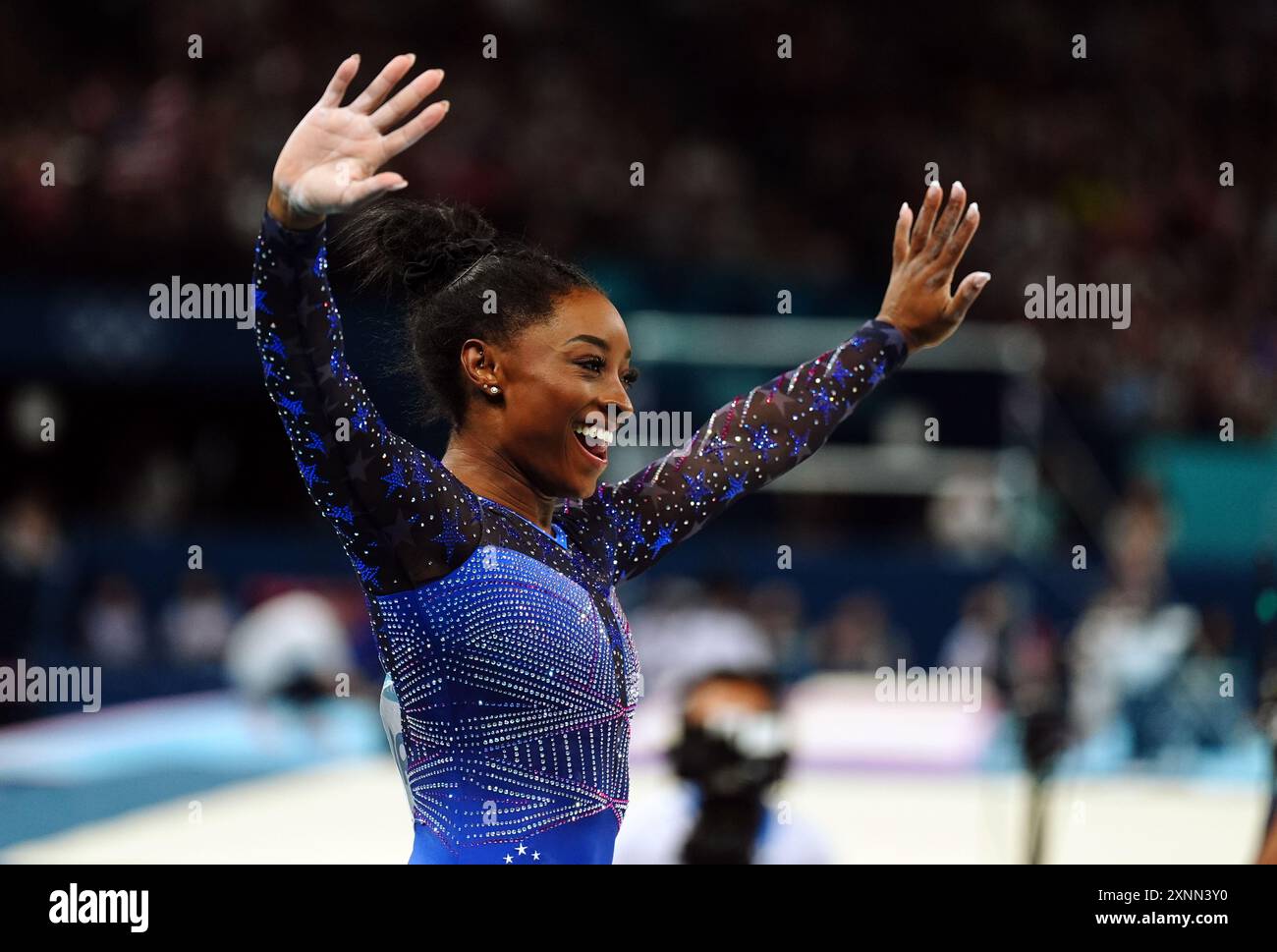 USA's Simone Biles during the Women's All-Around Final at the Bercy ...