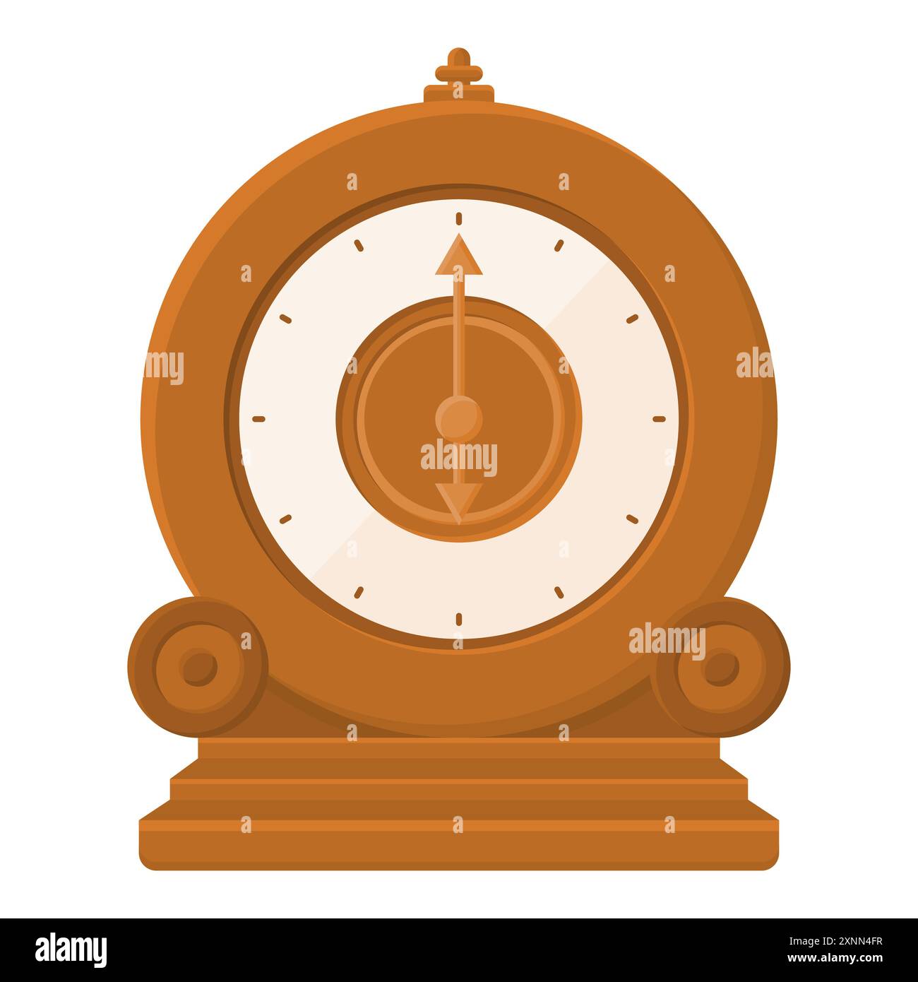 Vintage Wooden Wall Clock Design. Simple Brown Wall Clock Illustration ...