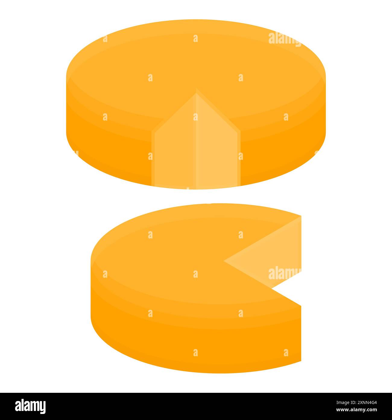 Yellow Cheese Wheel Vector. Delicious Cheese Wheel Illustration. Simple ...