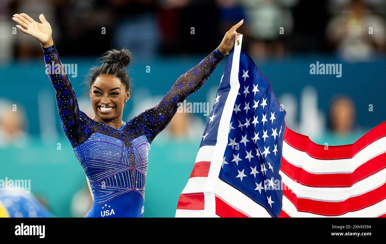 PARIS - Simone Biles during the all-around gymnastics final at the ...