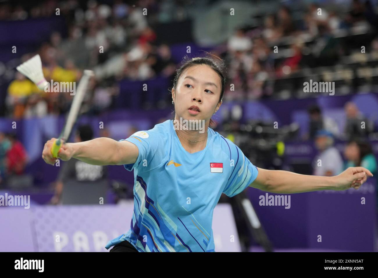 Singapore's Yeo Jia Min plays against Japan's Aya Ohori during their women's singles badminton ...