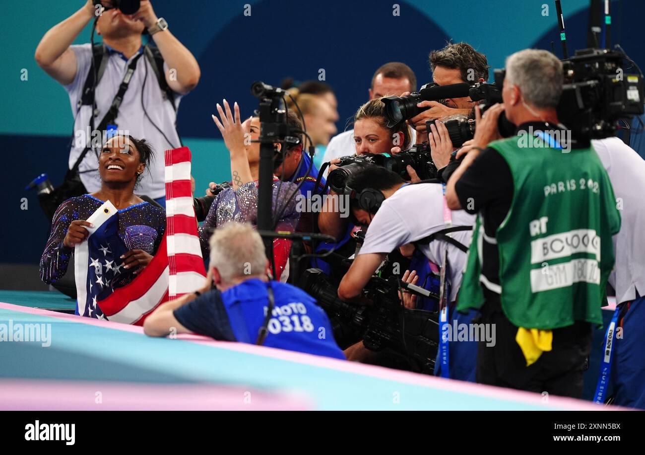 Gold medalist, USA's Simone Biles and bronze medalist, Sinisa Lee ...