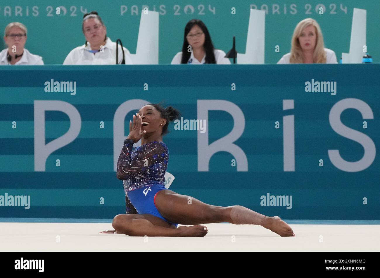 Paris, France. 01st Aug, 2024. Simone Biles of the U.S. performs in the ...