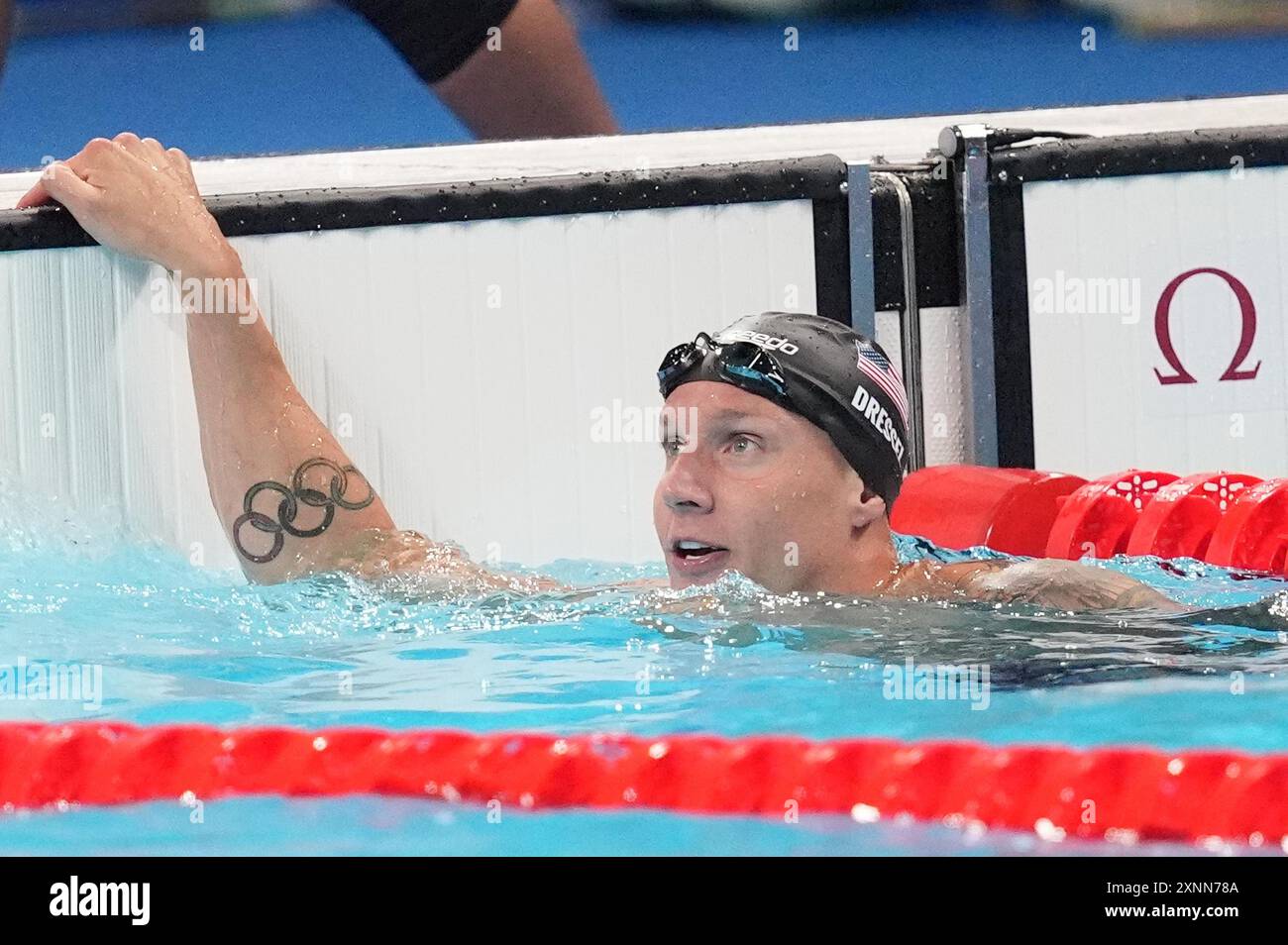Paris, France. 01st Aug, 2024. Caeleb Dressel of the U.S looks at the ...
