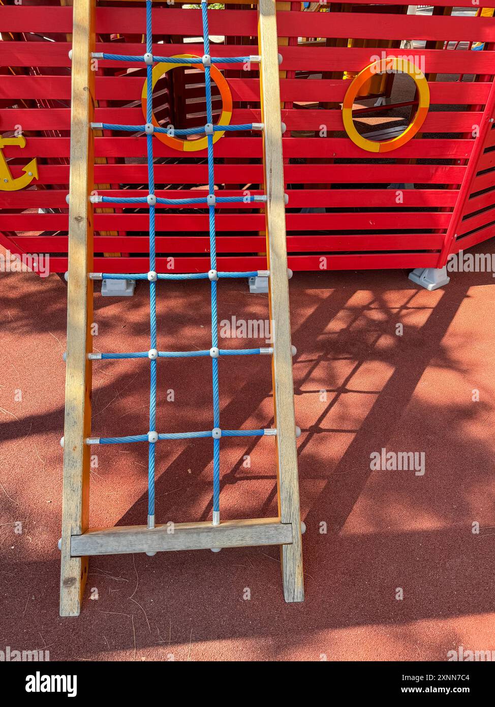 childrens rope ladder on playground Stock Photo - Alamy