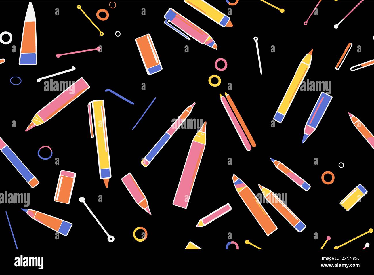 School stationery items seamless pattern. Back to school print ...