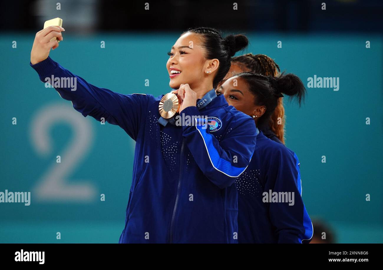 Gold medalist, USA's Simone Biles and bronze medalist, Sinisa Lee ...