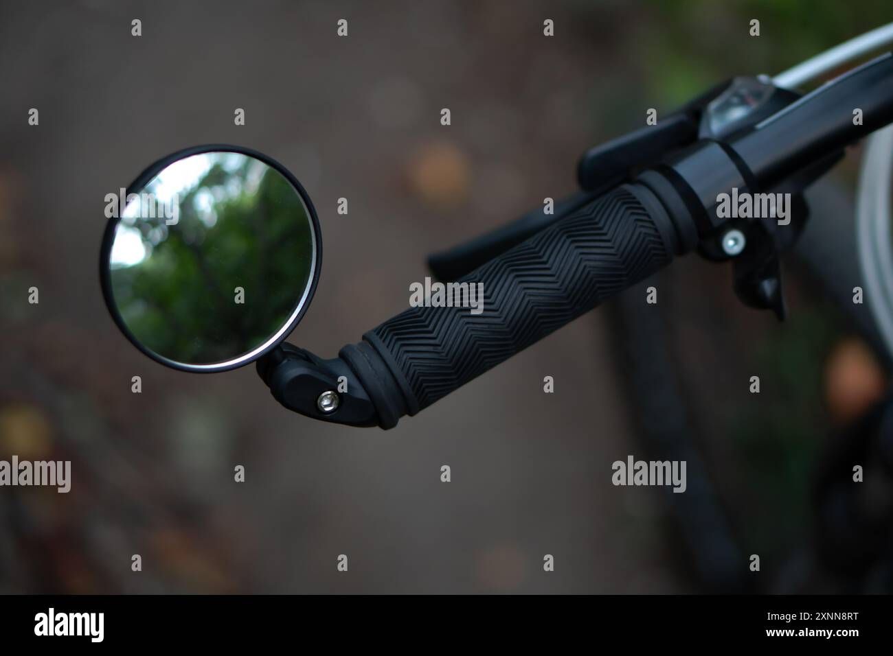 bicycle rear view mirror, attached to the handlebars of the bicycle ...