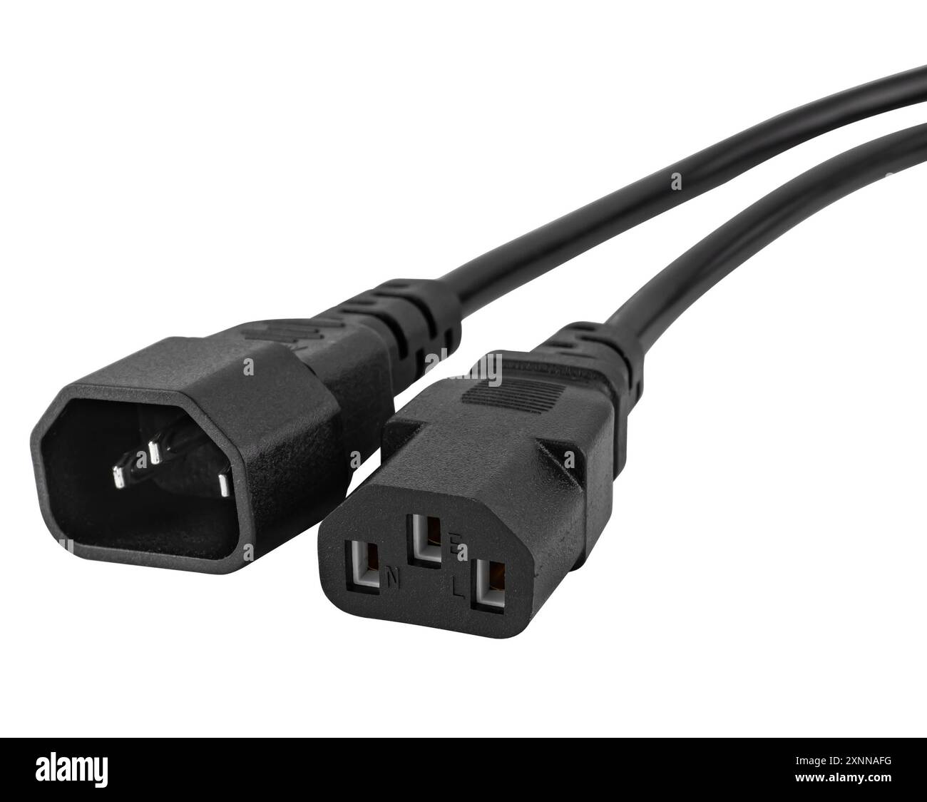 Computer power cord VDE, insulated on white background Stock Photo - Alamy