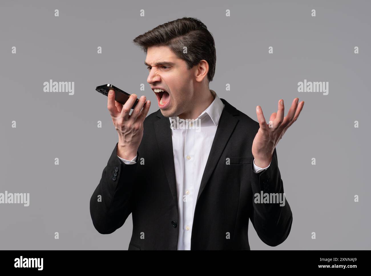 Nervous businessman speech hi-res stock photography and images - Alamy