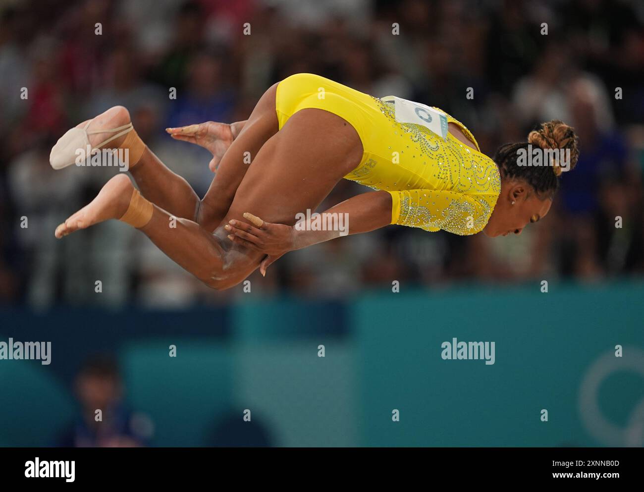 August 01 2024: Rebeca Andrade (Brazil) competes during floor at women ...