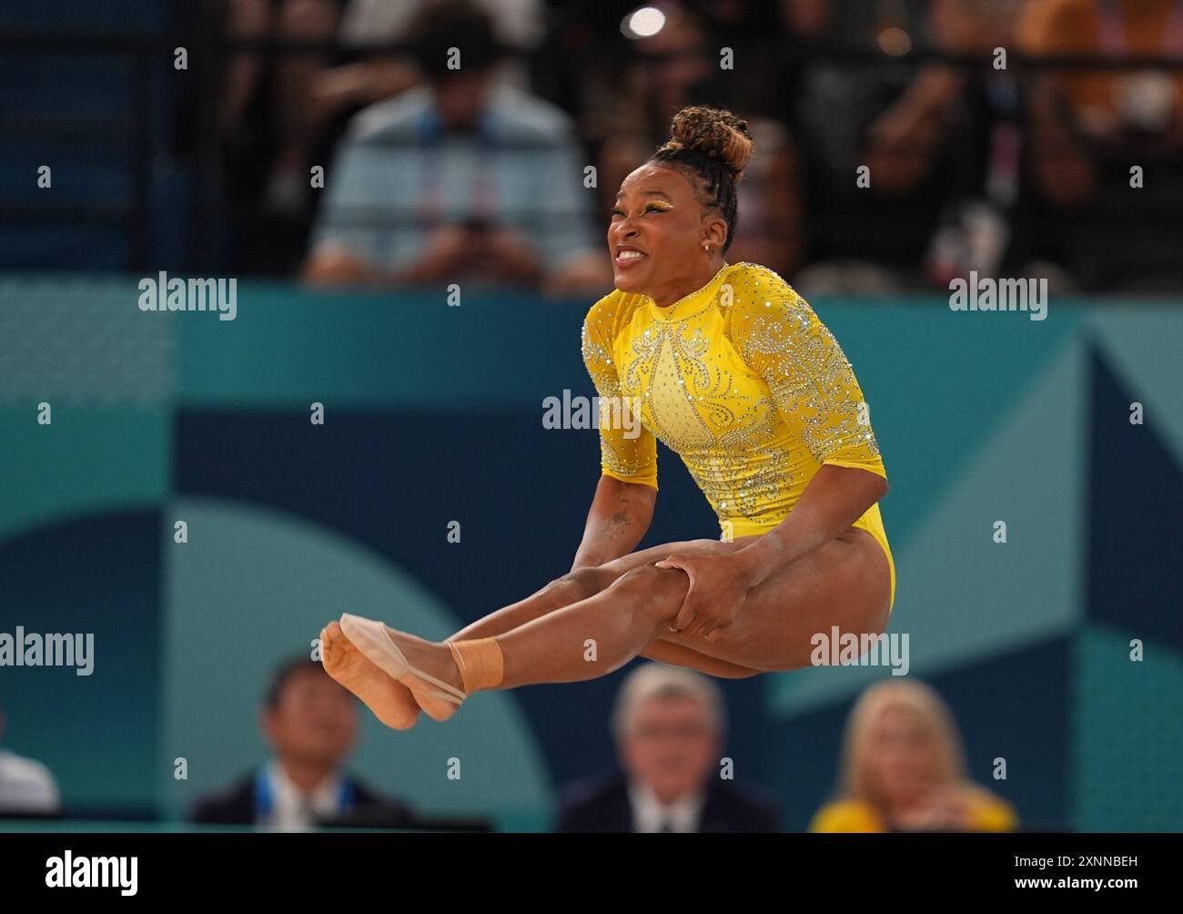 August 01 2024: Rebeca Andrade (Brazil) competes during floor at women ...