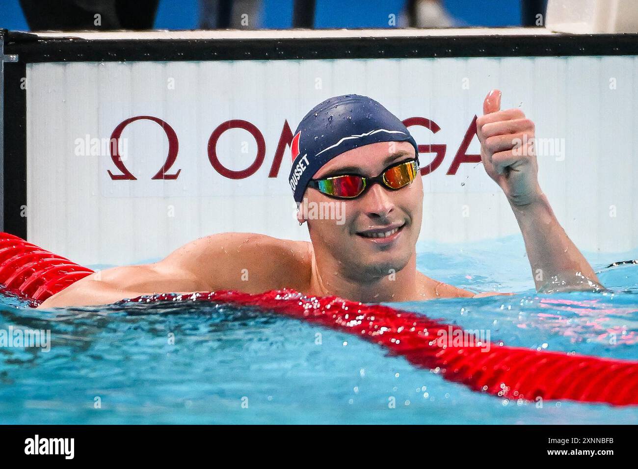 GROUSSET Maxime of France celebrates during the Swimming, Men's 50m ...