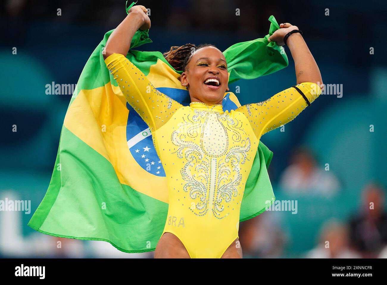 Parigi, France. 01st Aug, 2024. Rebecca Andrade ( silver medal ) after ...