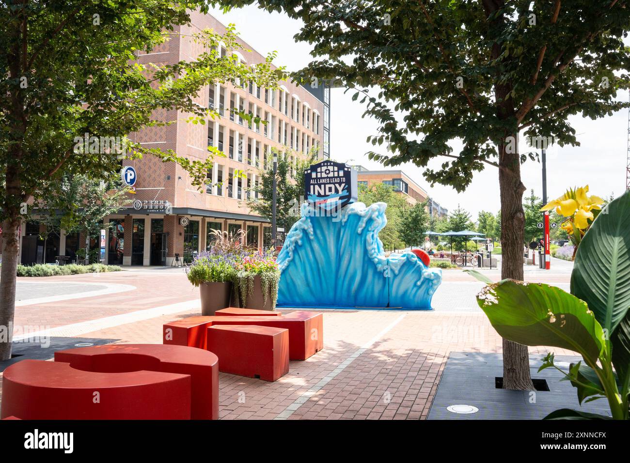Carmel, Indiana - July 25, 2024: Street scene from midwest suburban ...