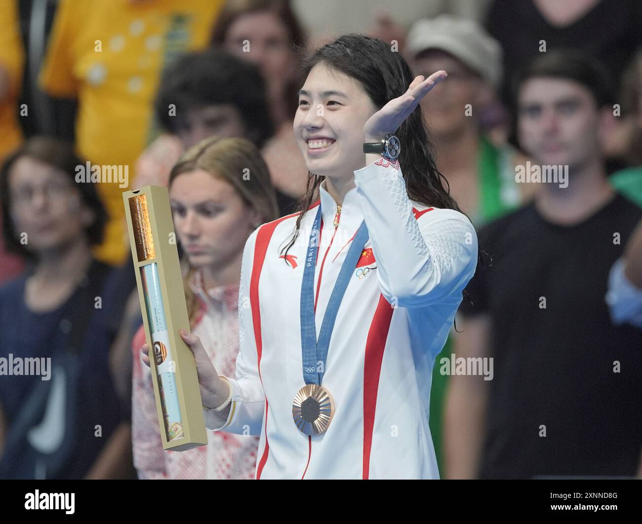 China's ZHANG Yufei, bronze, attends an award ceremony of the Women's ...