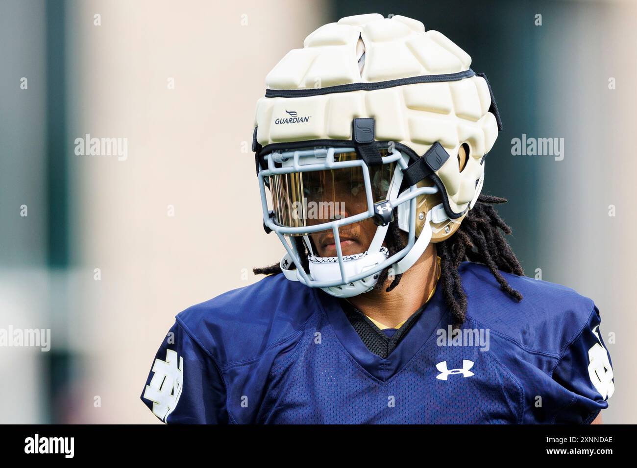 August 01, 2024: Notre Dame safety Xavier Watts (0) during the Notre ...