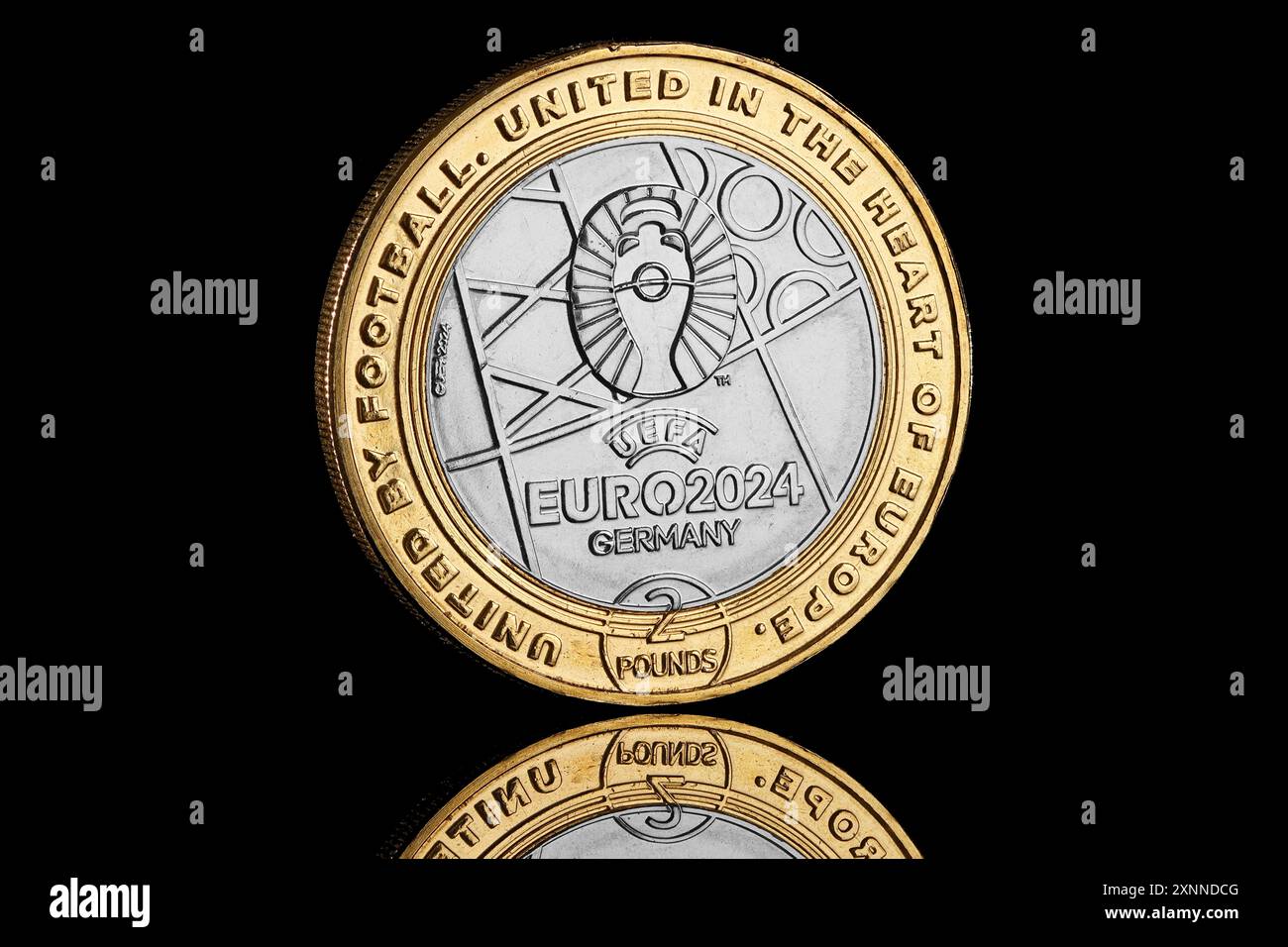 Pitcairn Islands £2 , The Official coin of UEFA EURO 2024. The obverse ...