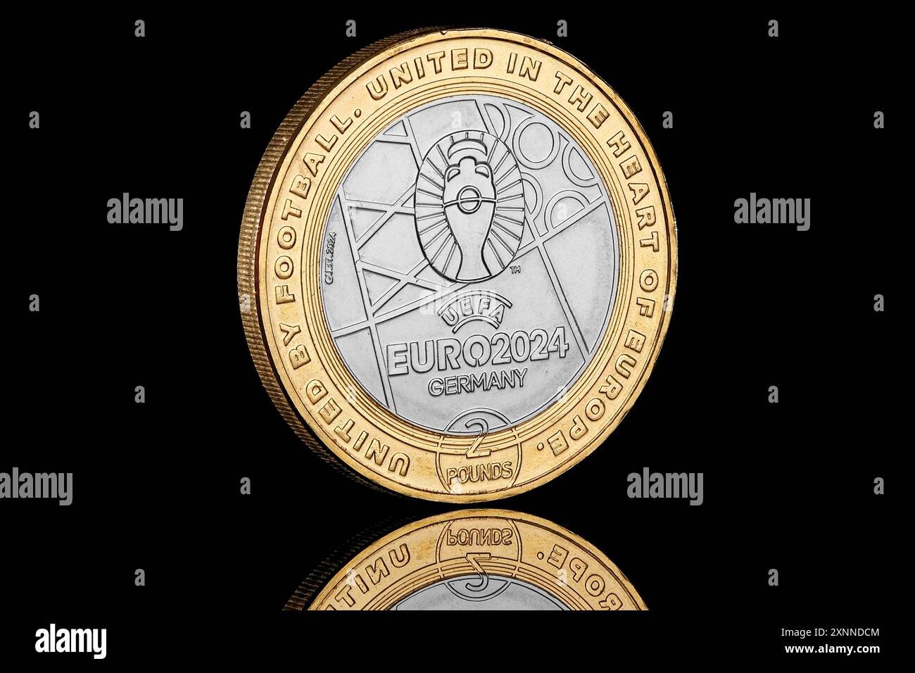 Pitcairn Islands £2 , The Official coin of UEFA EURO 2024. The obverse ...