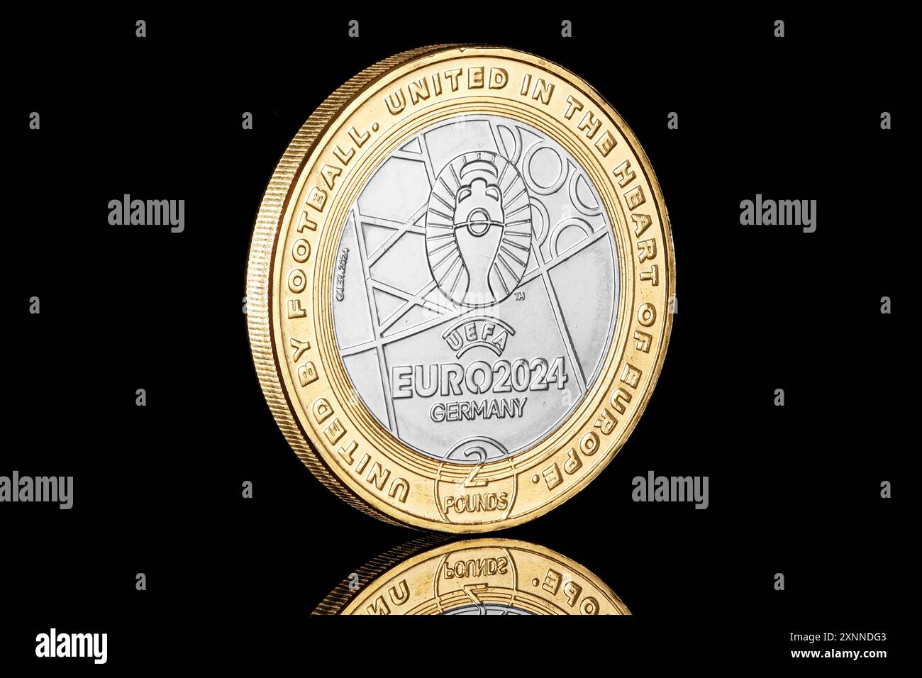 Pitcairn Islands £2 , The Official coin of UEFA EURO 2024. The obverse ...