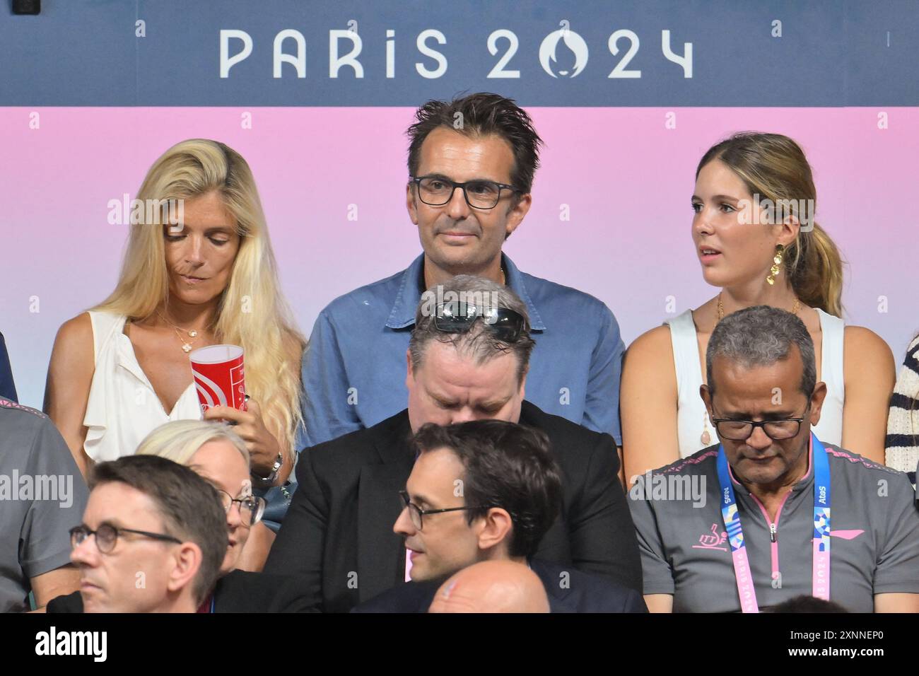 Paris, France. 01st Aug, 2024. Gabriel Attal attends the Table Tennis ...