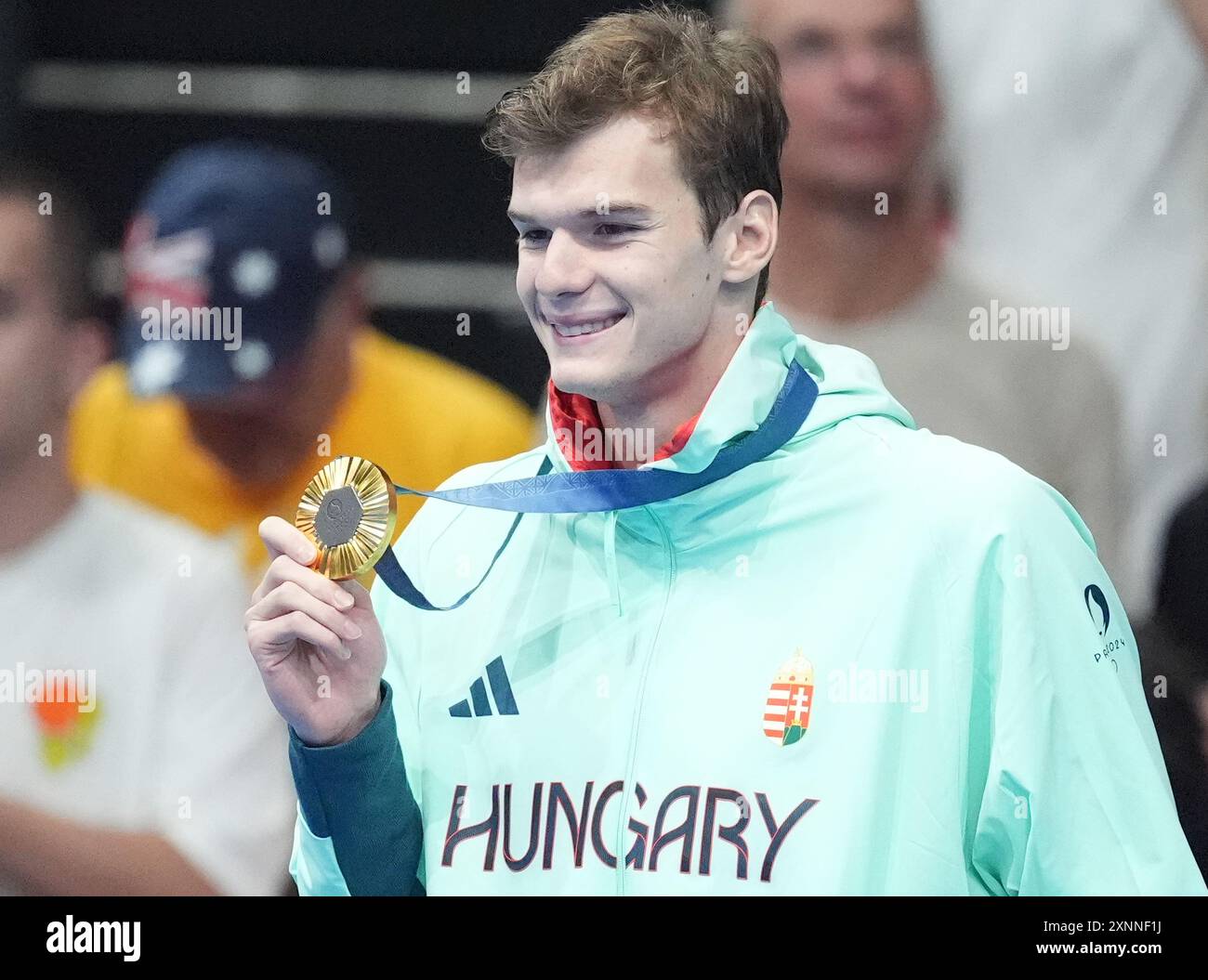 Paris, France. 01st Aug, 2024. Men's 200m Backstroke Final gold ...
