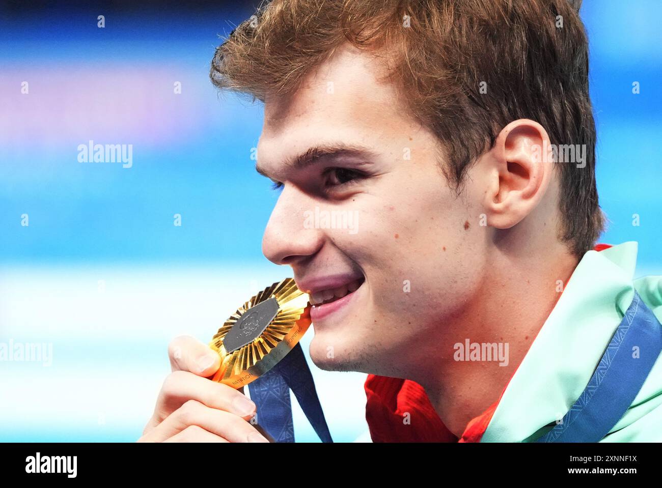 Paris, France. 01st Aug, 2024. Men's 200m Backstroke Final gold ...