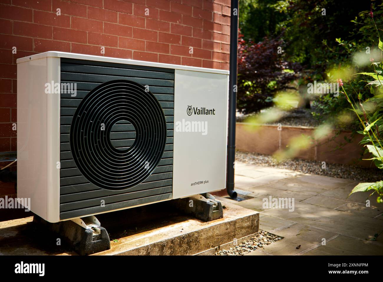 Vaillant ground source heat pump on a domestic house Stock Photo - Alamy