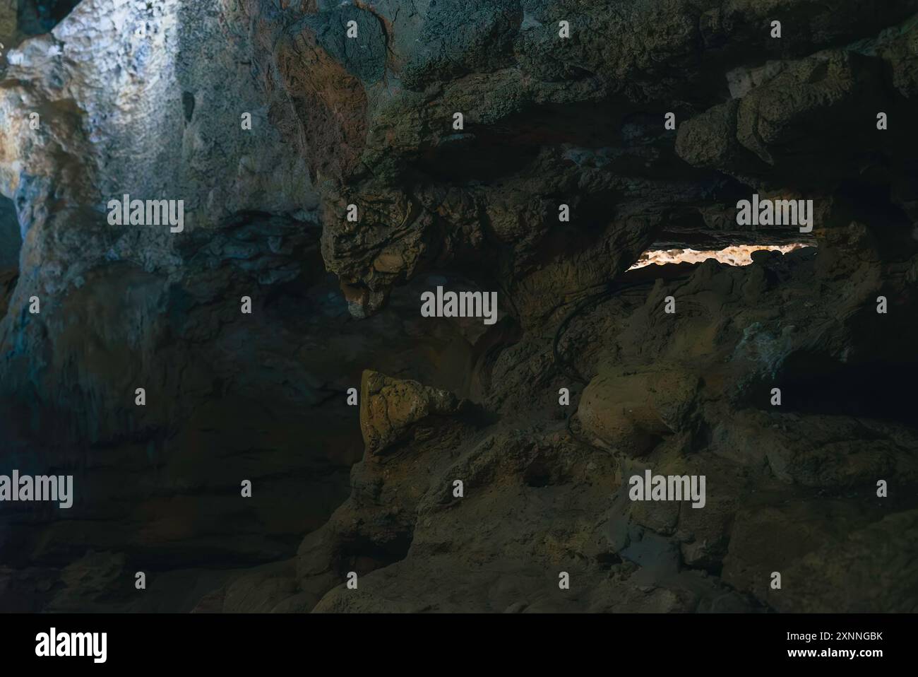 Geological structures and formations of limestone in cave of skulls ...