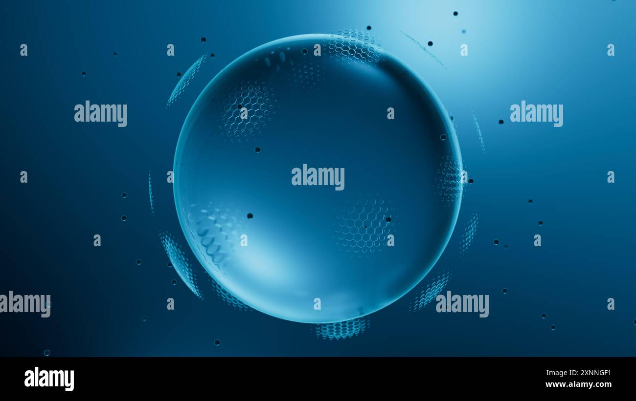 Cyber shield protection from infection. Dark blue power field concept ...