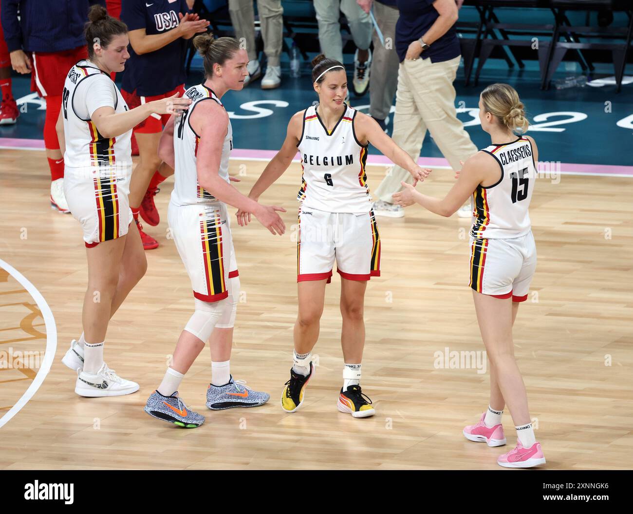 Lille, France. 01st Aug, 2024. Belgium's Emma Meesseman, Belgium's ...