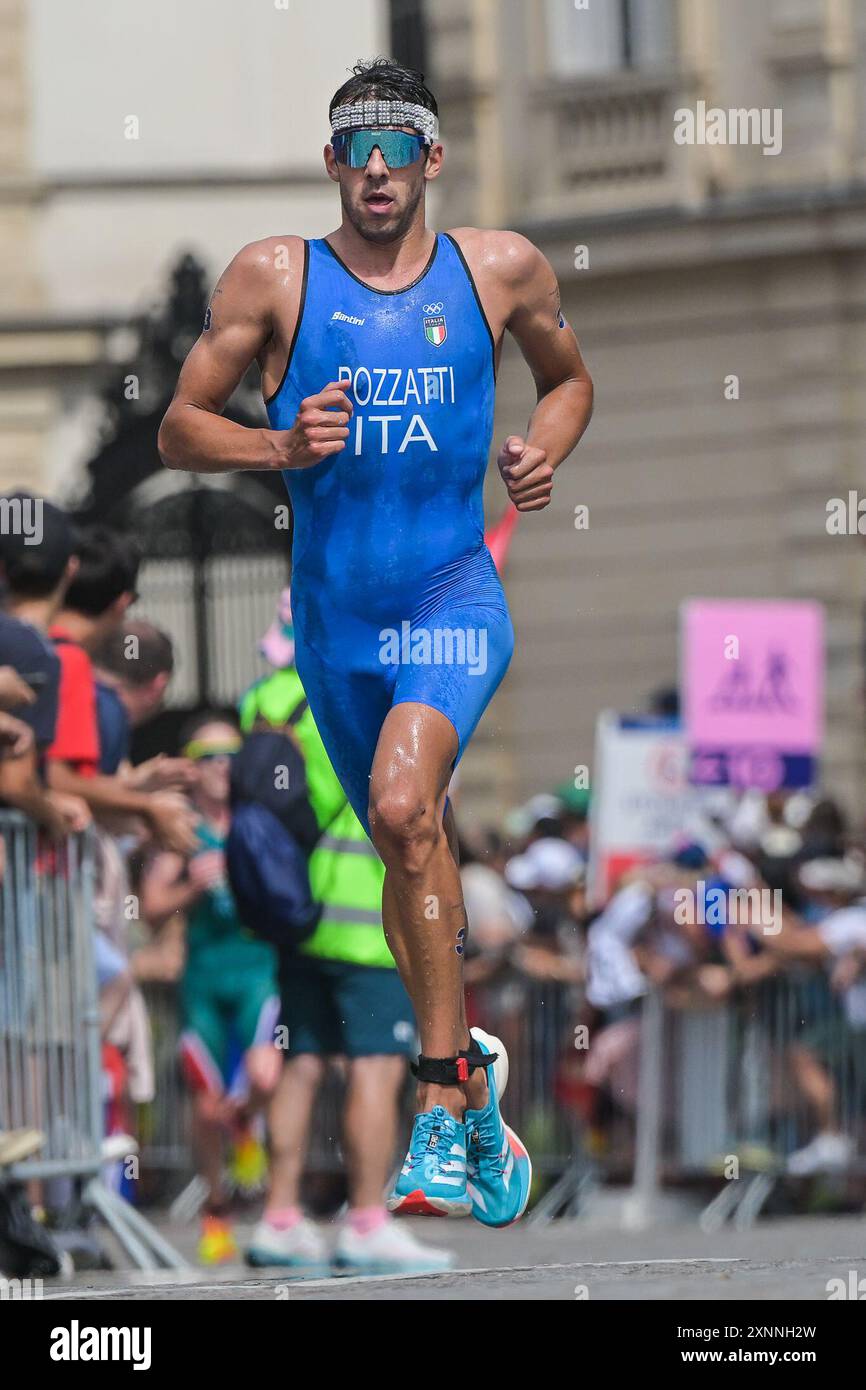 Gianluca Pozzatti of Italy during the Olympic Triathlon Paris on July 31, 2024 in Paris, France ...