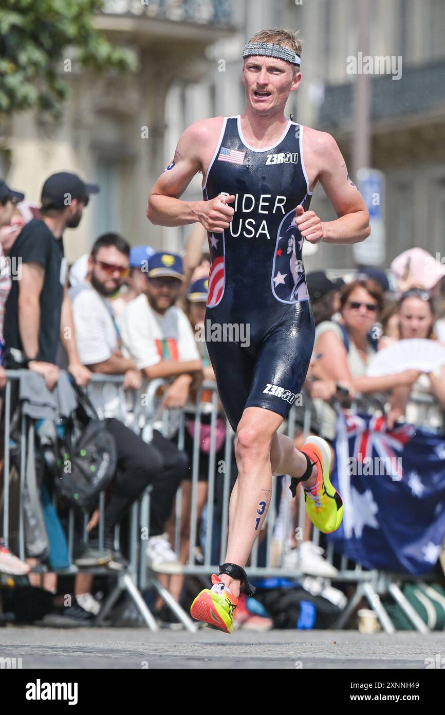 Seth Rider of USA during the Olympic Triathlon Paris on July 31, 2024 ...