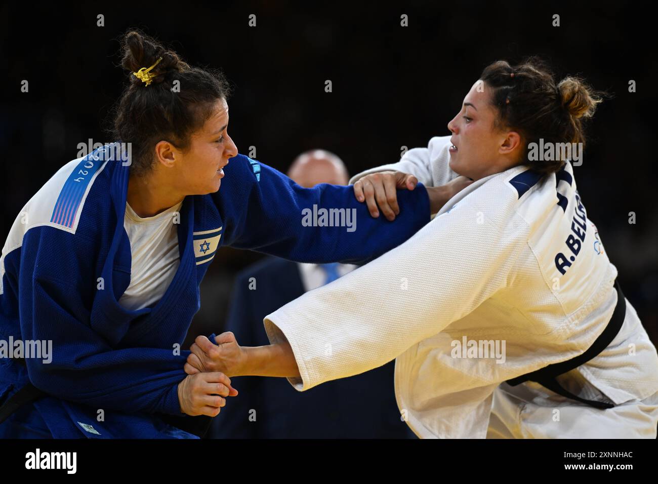 Paris, France. 1st Aug, 2024. Alice Bellandi (white) of Italy competes ...