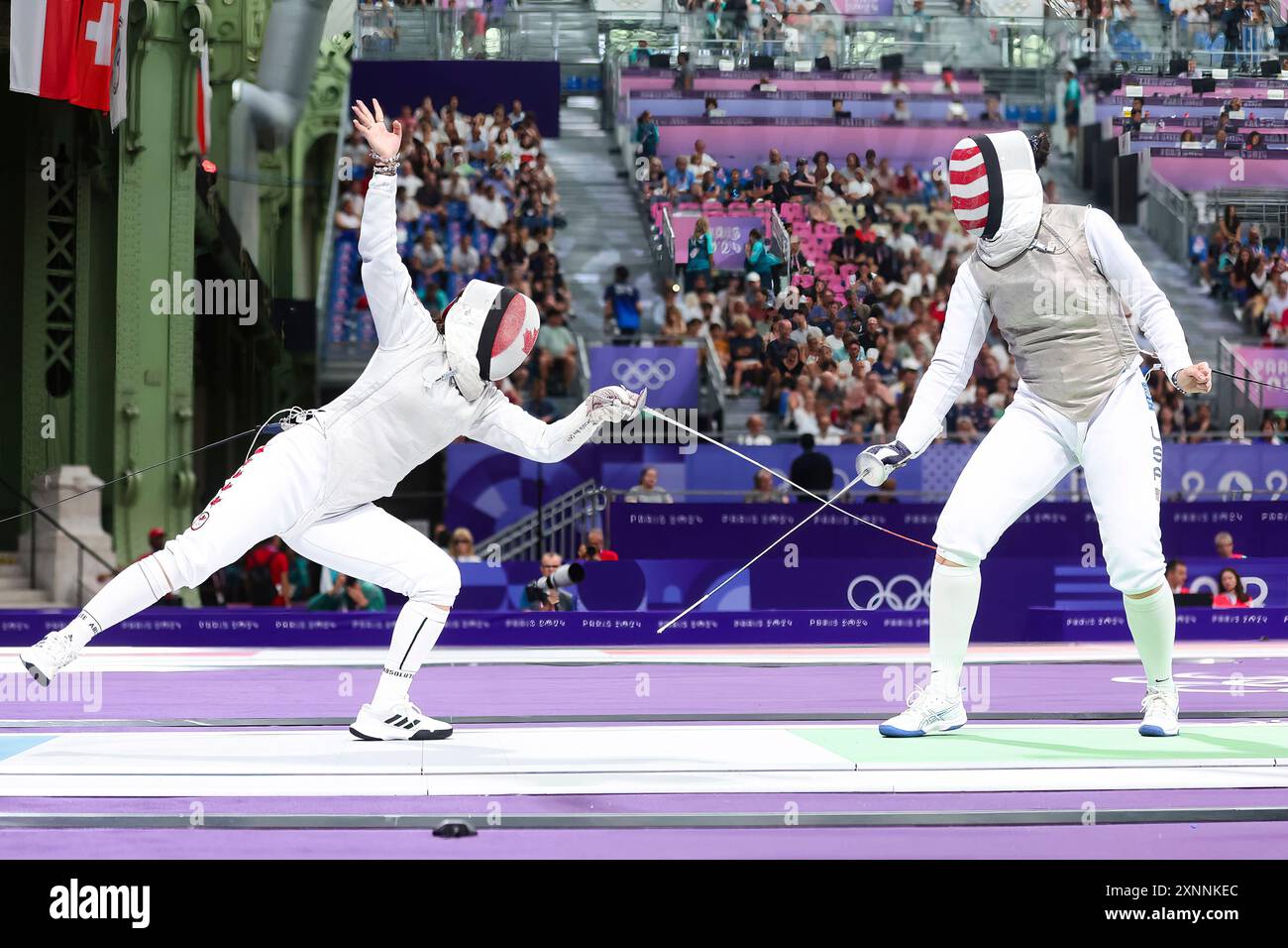 PARIS, FRANCE - AUGUST 01: Jacqueline Dubrovich of USA vs Jessica Guo ...