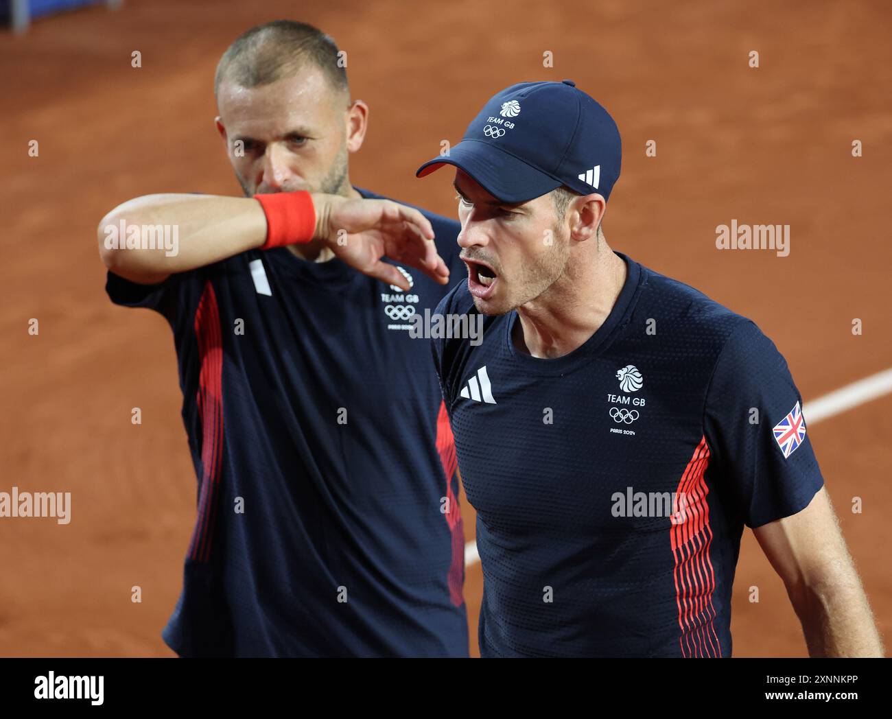 Paris, France. 01st Aug, 2024. Great Britain's Andy Murray reacts with ...