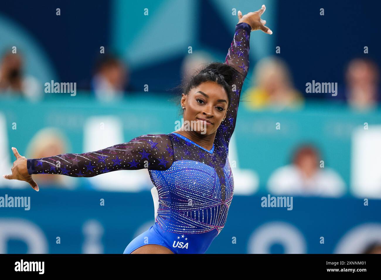 Paris, France, 1 August, 2024. Simone Biles of USA performing on the ...