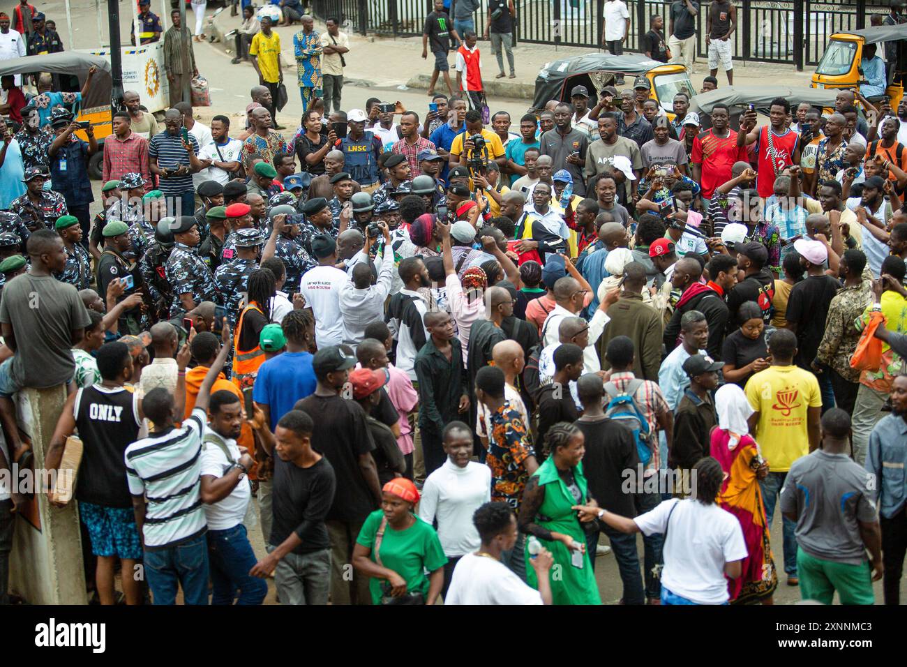 protesters coverging at Ikeja under-bridge during the 2024 End Bad ...