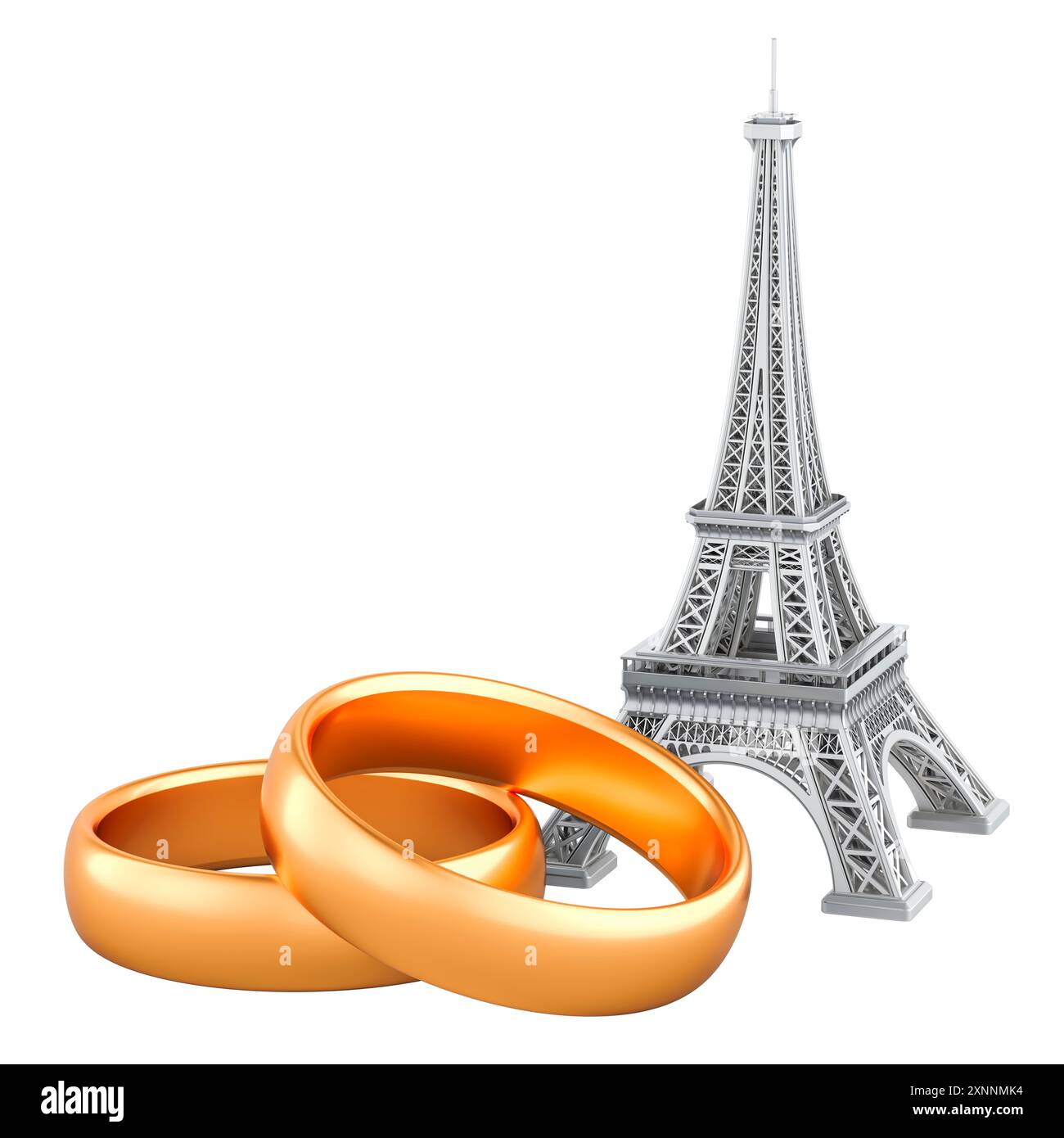 The Eiffel Tower with wedding rings. Wedding travel, honeymoon in Paris ...