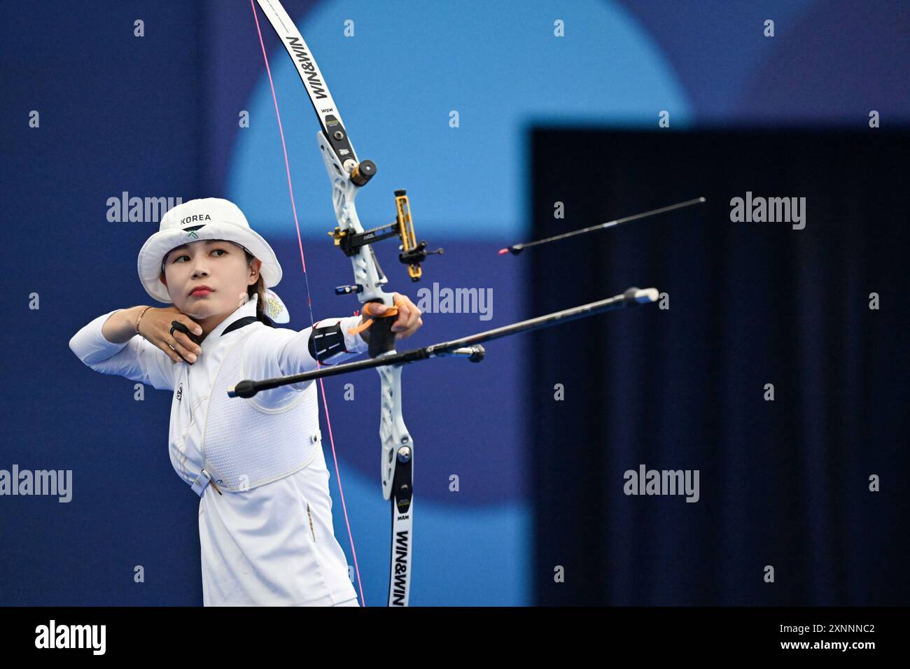 Paris, France. 1st Aug, 2024. Jeon Hunyoung of South Korea competes ...