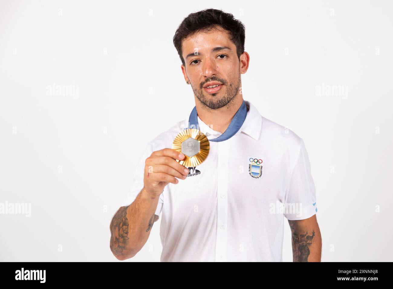 Gold medalist Argentina's Jose Torres Gil in the men's cycling BMX ...