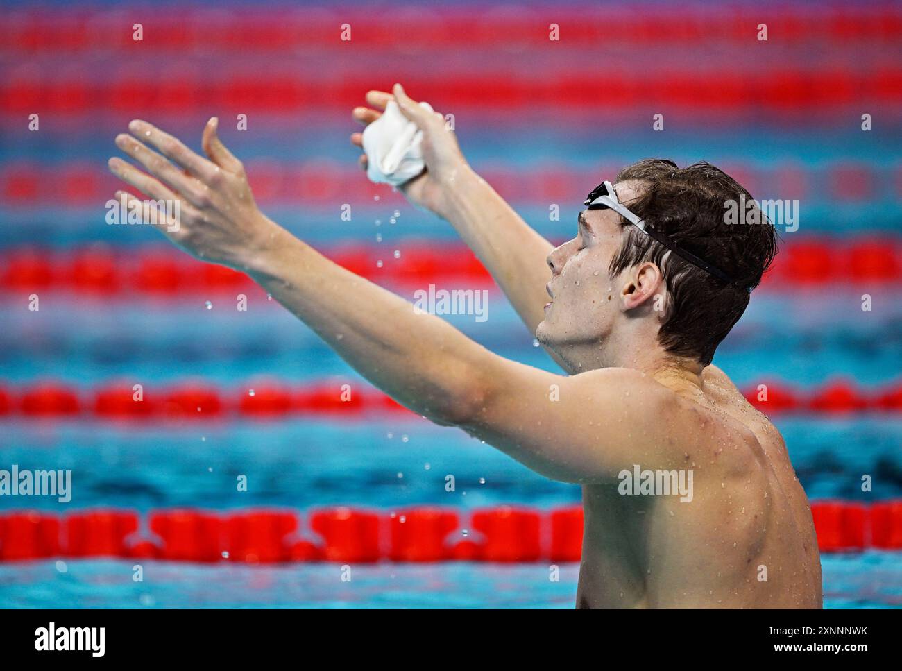 Paris, France. 1st Aug, 2024. Hubert Kos of Hungary celebrates after ...