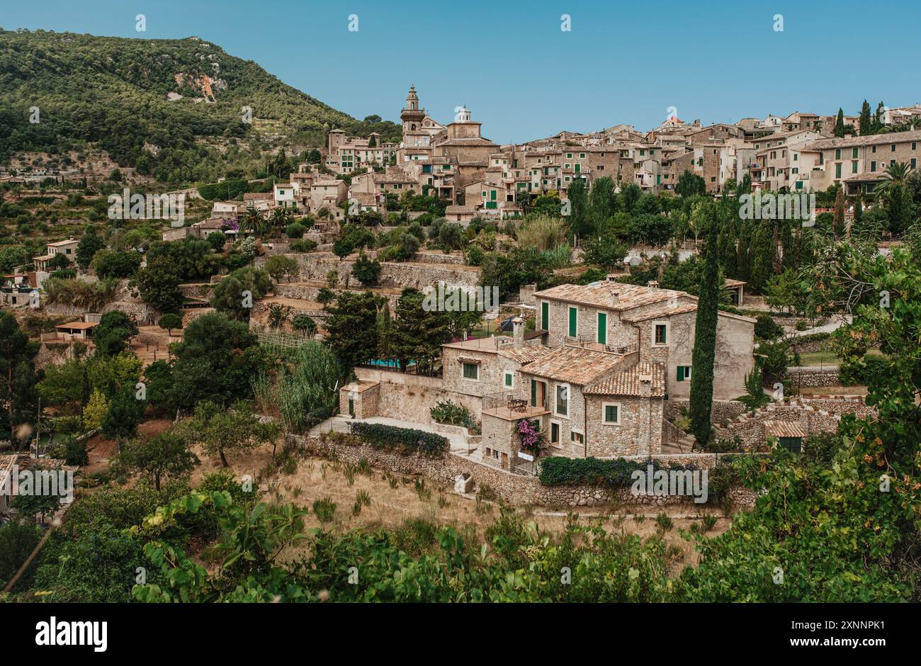 The town features traditional European architecture with stone houses ...
