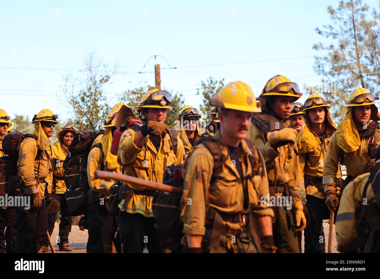 Chico, California, USA. August 1, 2024. Firefighters working on line of ...