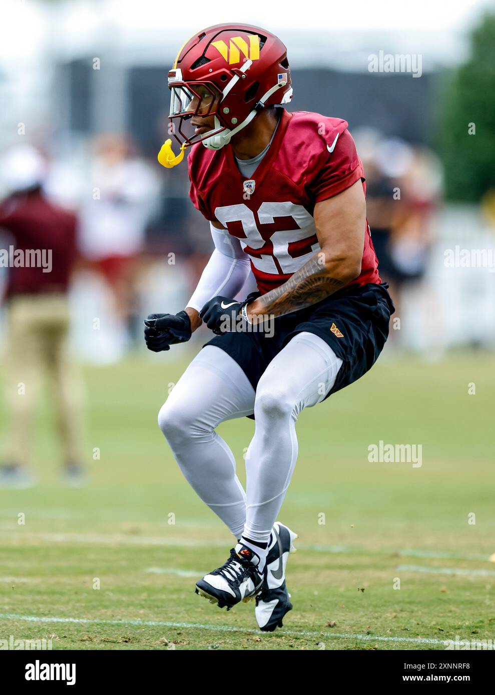 Washington Commanders safety Darrick Forrest (22) during drills at ...