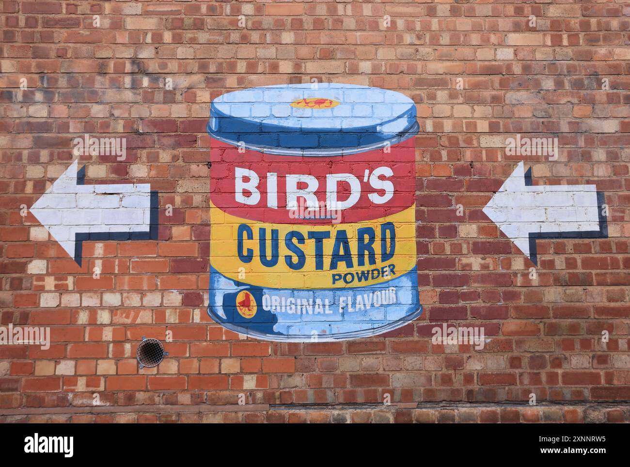 Street art of a tin of Birds's custard in Digbeth where Alfred Bird ...